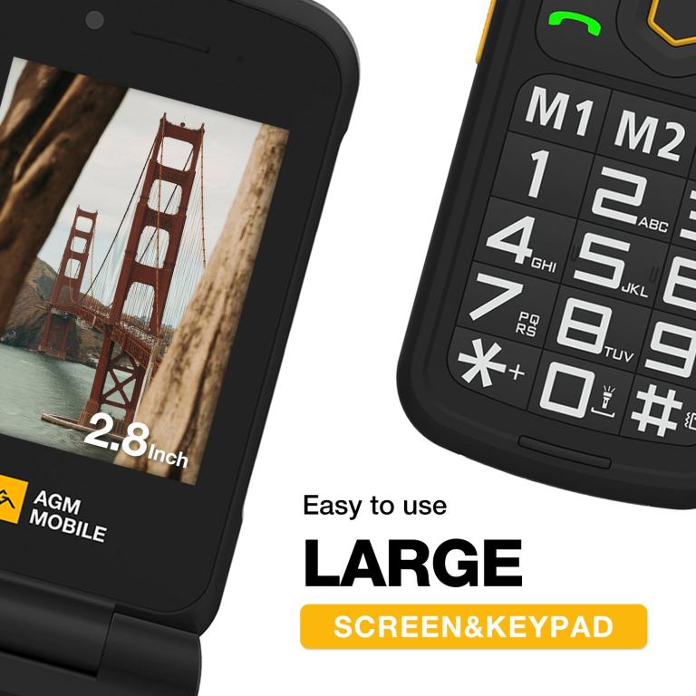 AGM M8 FLIP Security+ | Rugged Flip Phone | Secure Data | Reduced ...