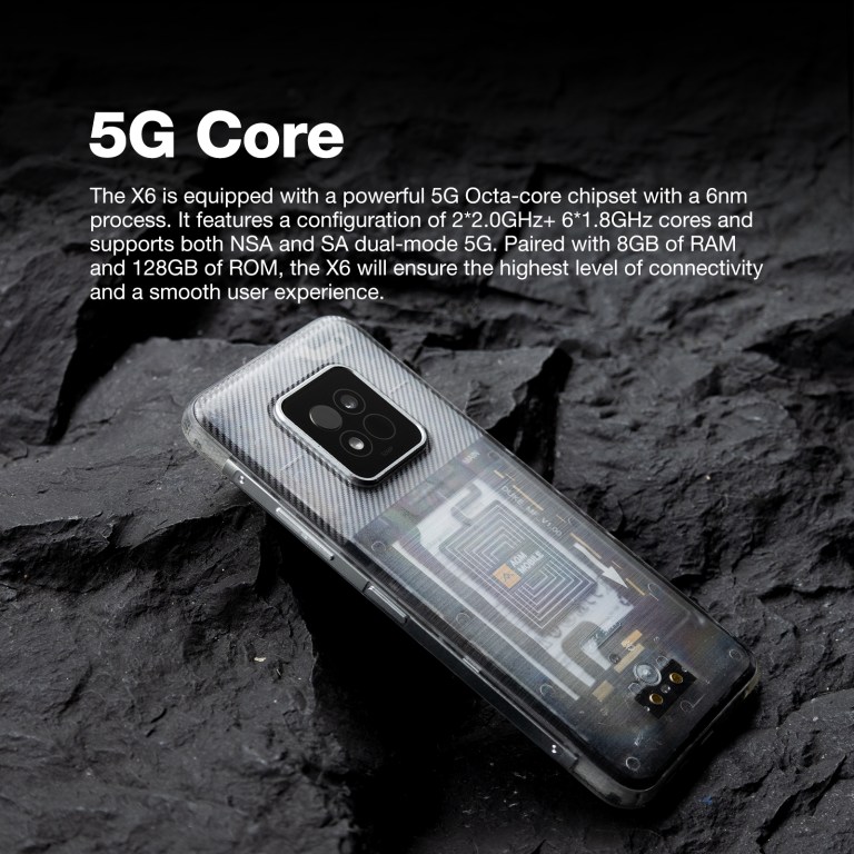 AGM X6 Phantom | Transparent Appearance | Stylish | Octa-Core 5G Rugged ...